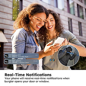 Door Window Alarm with APP Alerts - 5 Pack - with delay Alarm Sensor, Instant Alarm sensors, Wireless WiFi Window and Door Alarms for Home Security, Kids Safety, and More, by tolviviov