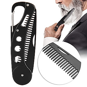 Beard Brush, Foldable Stainless Steel Beard Set Beard Hair Removal Razor Strops Men Beard Mustache Styling For Razor Strops Comb Folding Comb
