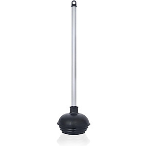 NEIKO 60166A Toilet Plunger with Patented All-Angle Design, Heavy-Duty Toilet Bowl Plunger with Aluminum Handle, Bathroom Necessity , Black, 1-Pack