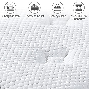 S SECRETLAND King Mattress, 12 inch Individually Wrapped Coils Innerspring Mattress, Pocket Spring Hybrid Mattresses with CertiPUR-US Certified Foam, Plush Yet Supportive