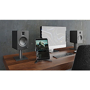 Kanto SP6HD Desktop Speaker Stands for Medium/Large Bookshelf Speakers & Mid-Size/Full-Size 4”-7” Studio Monitors | 6" Tall | Black | Pair