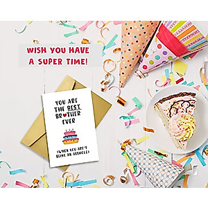 Funny Birthday Card for Brother, Joke Happy Birthday Greetings Cards for Brother, You Are The Best Brother (Cake)
