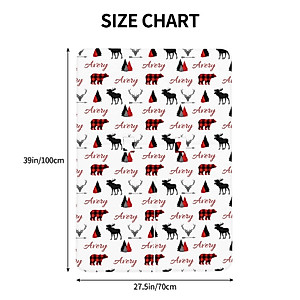 Personalized Plaid Design Adventure Bear and Deer Baby Car Seat Canopy for Babies with Name, Custom Multi-use Blankets for Baby Boys Girls, Peekaboo Minky Nursing Stroller Cover Canopies for Newborn