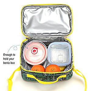 YOJOY Kids Backpack for Boys with Lunch Box Set Elementary School Bags 16 inch Kindergarten Primary Bookbags Football Dinosaur Backpacks (Black Dinosaur Set)