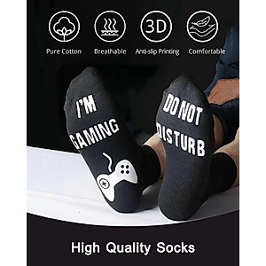 Gifts for Teen Boys, Gamer Pillow, Young Men Gift Ideas, Gaming Gifts for Teenage Boys 8-12 Room Decor for Men Boyfriends Birthday, Gamer Socks + Controller Keychain + Pillow Covers 20x12 Inch