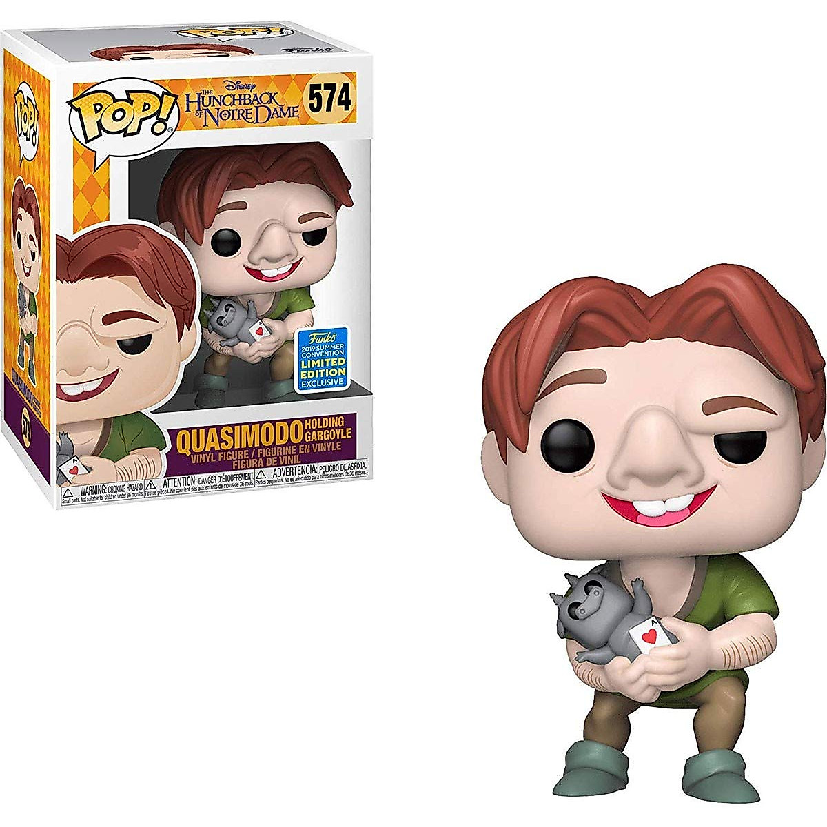 Funko Pop Hunchback of Notre Dame Quasimodo Holding Gargoyle SDCC Shared Sticker Exclusive