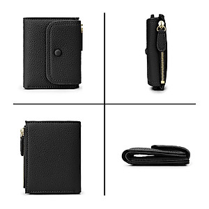 YALUXE Small Wallets for Women Vegan Leather Mini Coin Purse with Coins Zipper Pocket and ID Card Holder