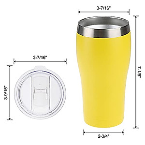 TAHOE TRAILS 20 oz Insulated Stainless Steel Tumbler with Slider Lid, Vacuum Insulated Double Wall Coffee Travel Mug Cup, Great for Cold or Hot Drinks, Yellow