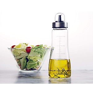 AVACRAFT Glass Oil Dispenser, Modern Olive Oil Dispenser Bottle, Measurement Marks, Easy Refill and Cleaning, Oil and Vinegar Dispenser, 14.2 Oz (OC1)