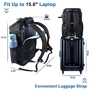 Endurax Camera Backpack, Waterproof Cameras Bag Drone Backpacks for Photographers, 2 DSLR Camera Bags Compatible with Canon Nikon with 15.6 Laptop Compartment