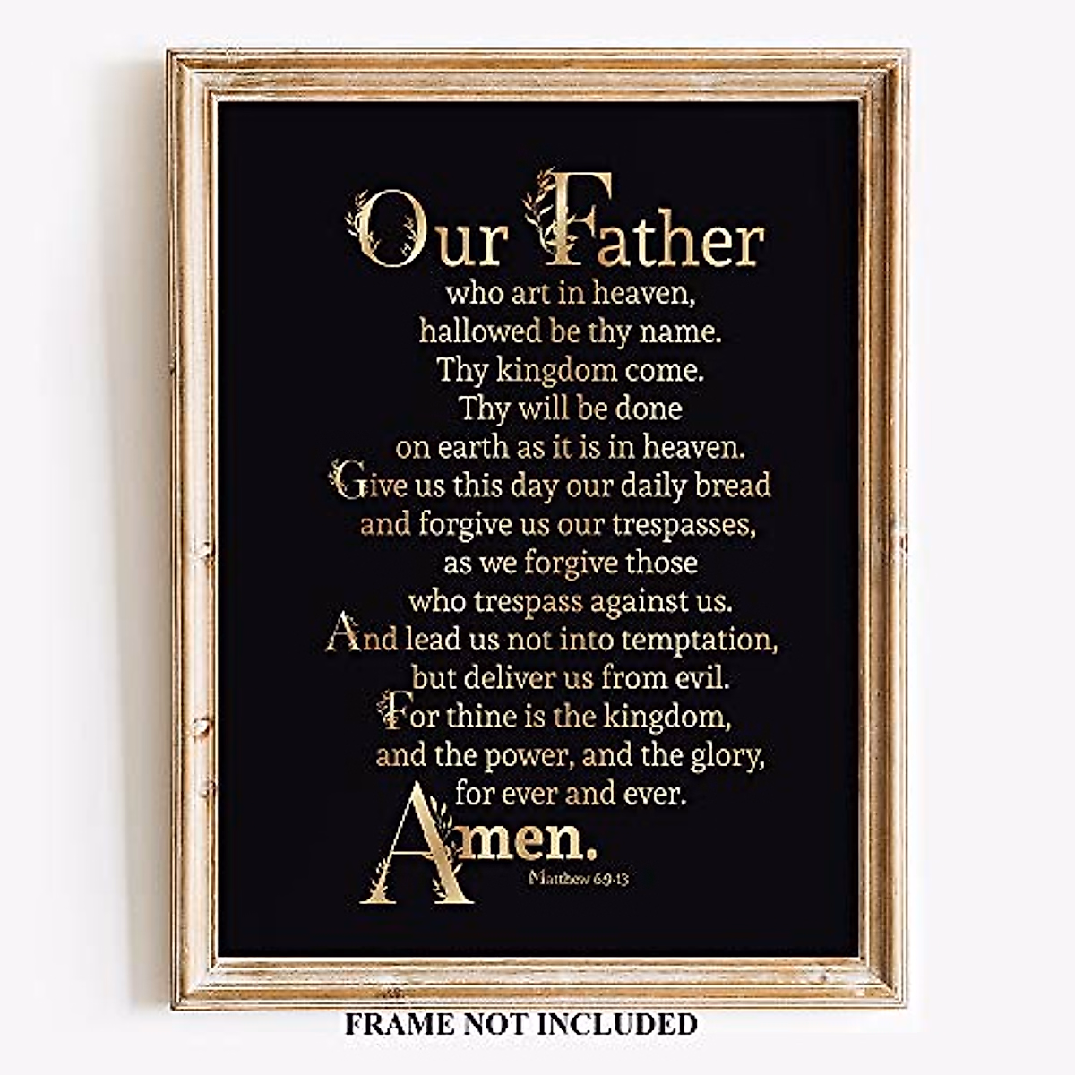 Red Horse Designs Lord’s Prayer Wall Art, Christian Posters, Scripture Wall Art, Biblical Art - Black Background - Unframed 11 x 14"
