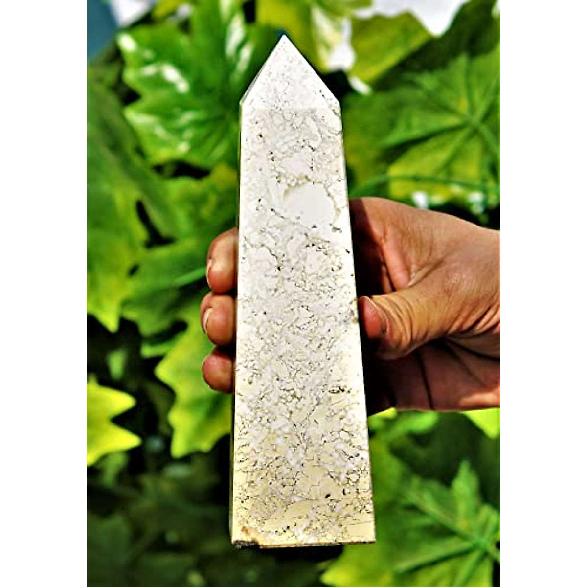Superb Natural Polished Brown King Cobra Jasper Quartz Crystal Stone 4 Faceted Obelisk Tower (180mm/870gm) Point Minerals Specimen Chakra Healing Charged Metaphysical