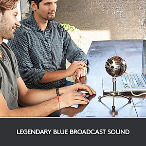Logitech for Creators Blue Snowball USB Microphone for PC, Mac, Gaming, Streaming, Podcasting, Condenser Mic with Cardioid and Omnidirectional Pickup Patterns – Brushed Aluminum (Renewed)