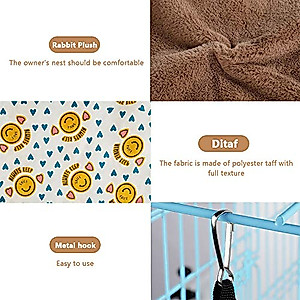 Takezuaa Double Layer Small Pet Hammock, Hamster Hammock, Warm Pet Hammock Bed, Small Pet Cage Hammock, Guinea Pig Cage Accessories, Warm Hammock for Squirrel Hamster Sleeping(Beige，13x13inch)