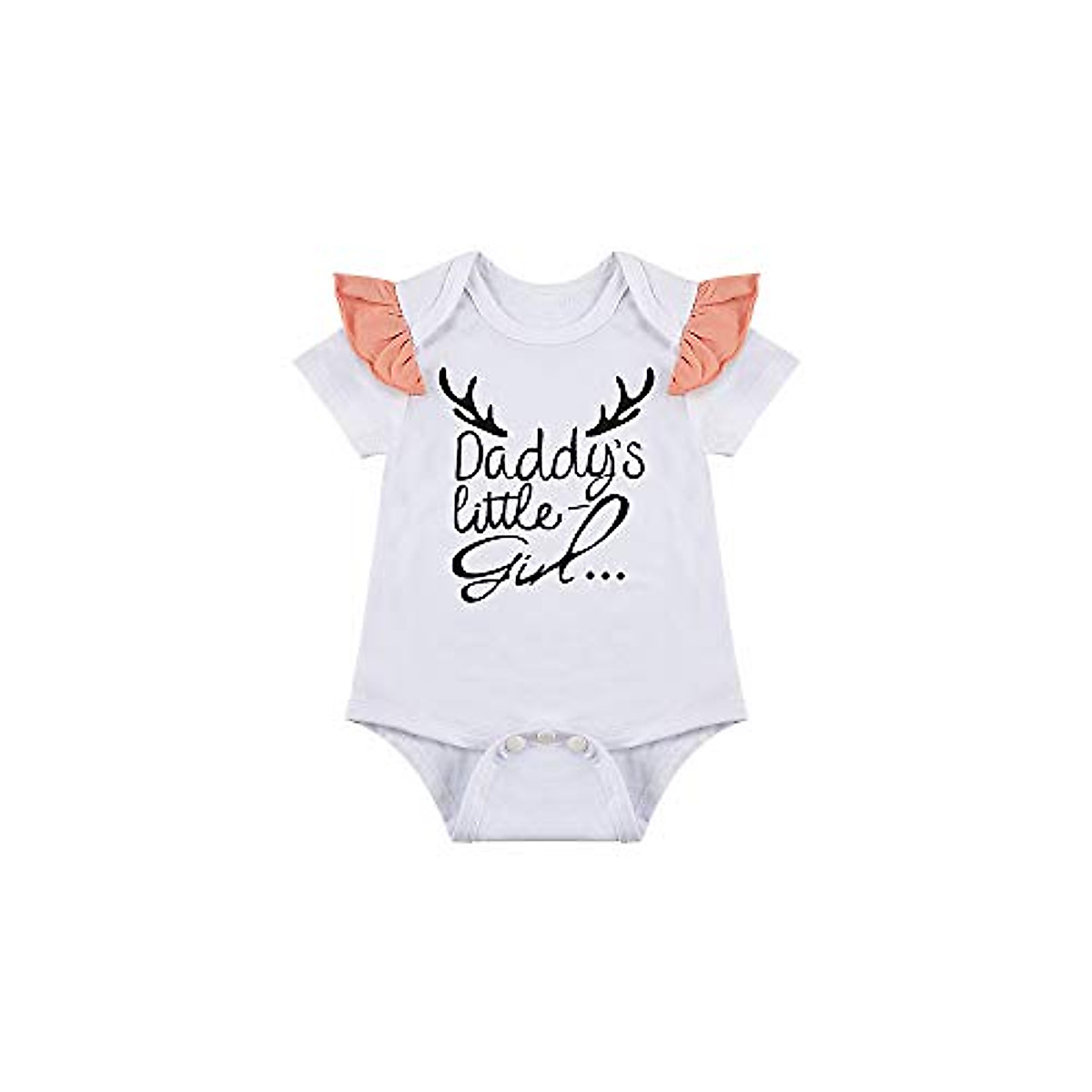 Newbron Baby Girl Deer Theme Outfit Daddy's Little Girl Clothing Oh Deer I'm Here Deer Pant Set (Blue,0-3 Months)