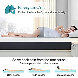 IYEE NATURE Queen Size Mattress, 10 Inch Cooling-Gel Memory Foam Mattress Bed in a Box, Supportive & Pressure Relief with Breathable Soft Fabric Cover, Medium Firm Feel,Black