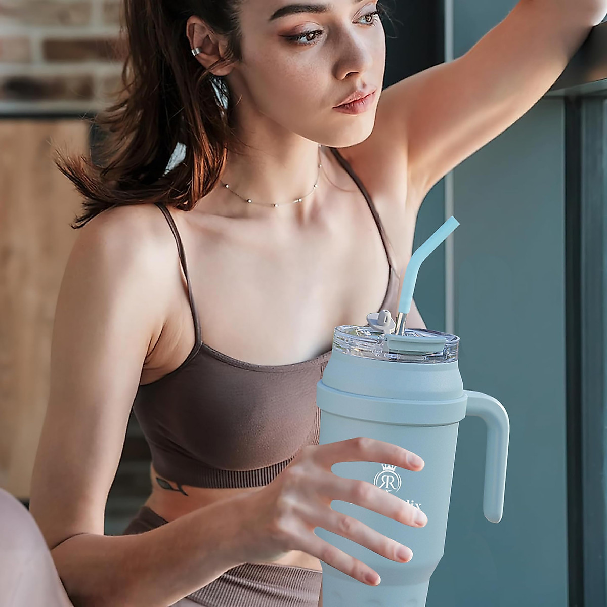 Royal Radix 50 oz Tumbler with Handle, 2 in1 Straw and Lid, Stainless Steel,Traveling Mug, maintain Cold for 24 Hours Hot 12H, Leakproof and Dishwasher Safe