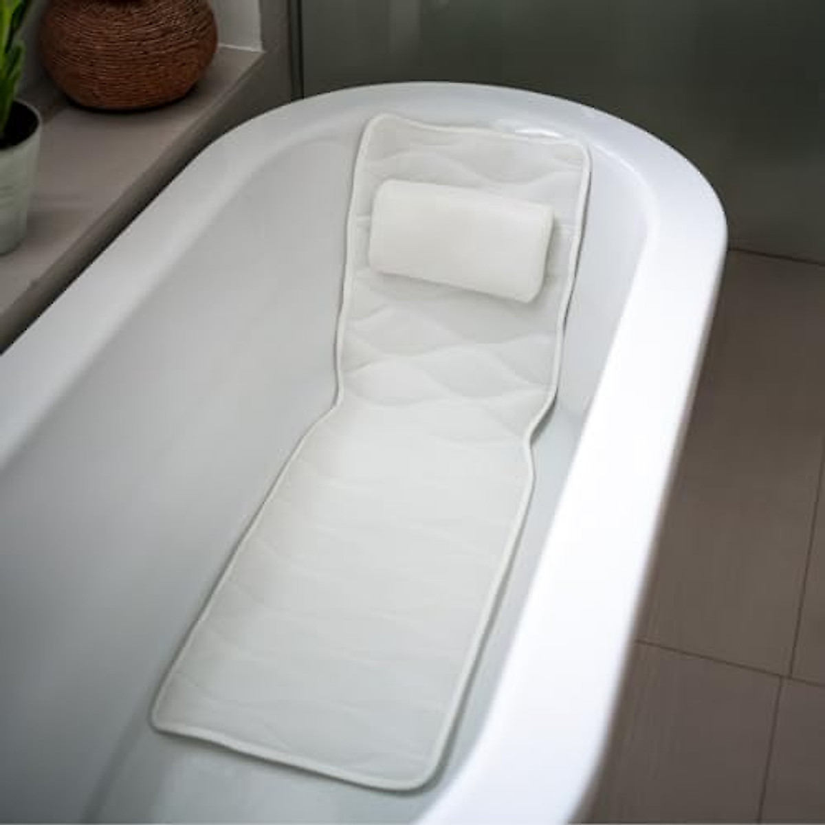 Bath Pillows for Tub Neck and Back Support - Full Body Bath Pillow for Bathtub Premium Comfort for Ultimate Home Spa, Bath Accessories for Women, Self Care Gift Ideas, Pampering and Relaxation Gifts.