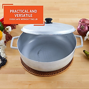 IMUSA USA 17.9Qt JUMBO Traditional Colombian Caldero (Dutch Oven) for Cooking and Serving, Silver, 17.9 Quart