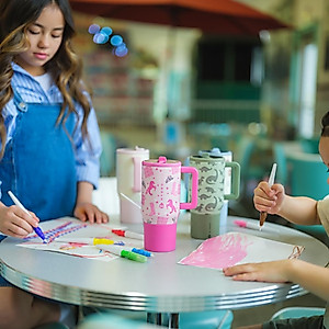 HydroJug Kids - 20 oz Insulated Kids Water Bottle with Flip Straw & Handle | Leak-Proof & Durable | Perfect for School, Sports, Lunch, Travel & Camp, Daisy Checkers