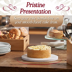 Cakebon Cake Boards - Sturdy 1/2 Thick Drums - 14 Inch Professional Smooth Straight Edges White 1-Pack