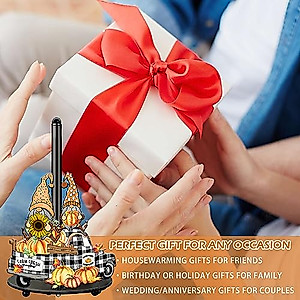 Fall Paper Towel Holder, Autumn Kitchen Decor, Farmhouse Fall Gnomes Kitchen Decor Accessories Paper Towel Holder Stand, Metal Fall Decorations for Home Bathroom, Large Towel Stand for Countertops