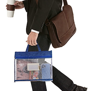 AVLA 4 Pack Student Book Pouches, A4 Mesh Zipper Bag with Handle, File Document Puzzle Bag with Name Card Pocket for Organizing Storage Board Games, School Office Appliances, Convenient to Carry