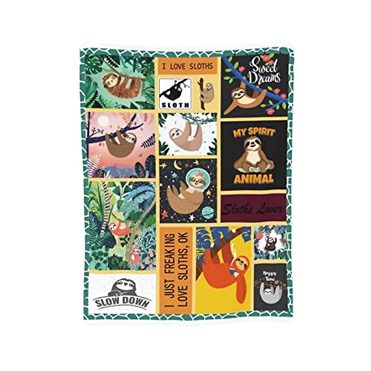 Sloth Throw Blanket Ultra Soft Cozy Decorative Flannel Blanket All Season for Home Couch Bed Chair Travel 60x50in (Sloth)