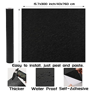 LOVADA Peel and Stick Wallpaper Black Silk Wall Paper - 15.7 x 300 Inch Self Adhesive Wallpaper Peel and Stick, Easy to Paste Wall Contact Paper for Stand Liner, Table and Door Makeover Decor