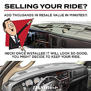 DashSkin USA (NOT Made in China!) Two Piece Molded Dash Cover Cap Compatible with 02-05 Dodge Ram (03-05 Ram 2500/3500) in Dark Slate Grey - Easy Third Gen Ram Cracked Dashboard Fix