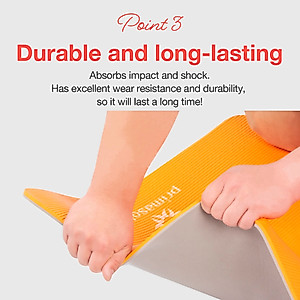 Primasole Yoga Mat Eco-Friendly Material 1/2"(10mm) Non-Slip Yoga Pilates Fitness at Home & Gym Twin Color Coral Red/Gray