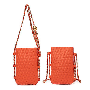 myfriday Mini Quilted Crossbody Purse for Women, Soft Small Summer Shoulder Purse and Handbag with Adjustable Chain Strap