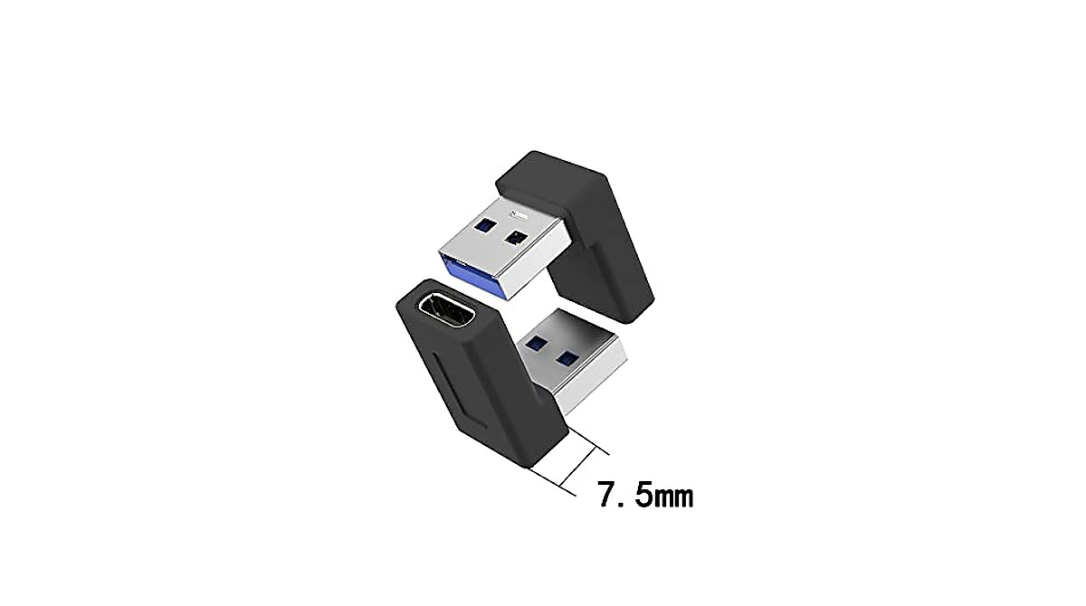 Right Angle USB A to USB C Adapter - 5Gbps Data & Fast Charging