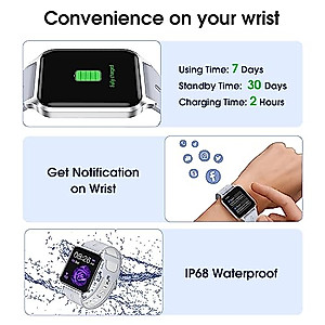 Smart Watch for Women Men, Fitness Tracker with Heart Rate Monitor, Blood Oxygen, Sleep Tracking, Calories Step Counter Fitness Watch IP68 Waterproof Smartwatch Compatible with iOS Android Phones