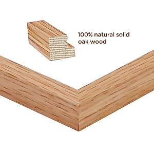 Fun Memories 16x20 Picture Frames Set of 3, Solid Oak Wood Picture Frame 16 by 20, 16x20 Frame with Mat for 11x14, 16 x 20 Frame with Tempered Glass, 16"x20" Poster Frame