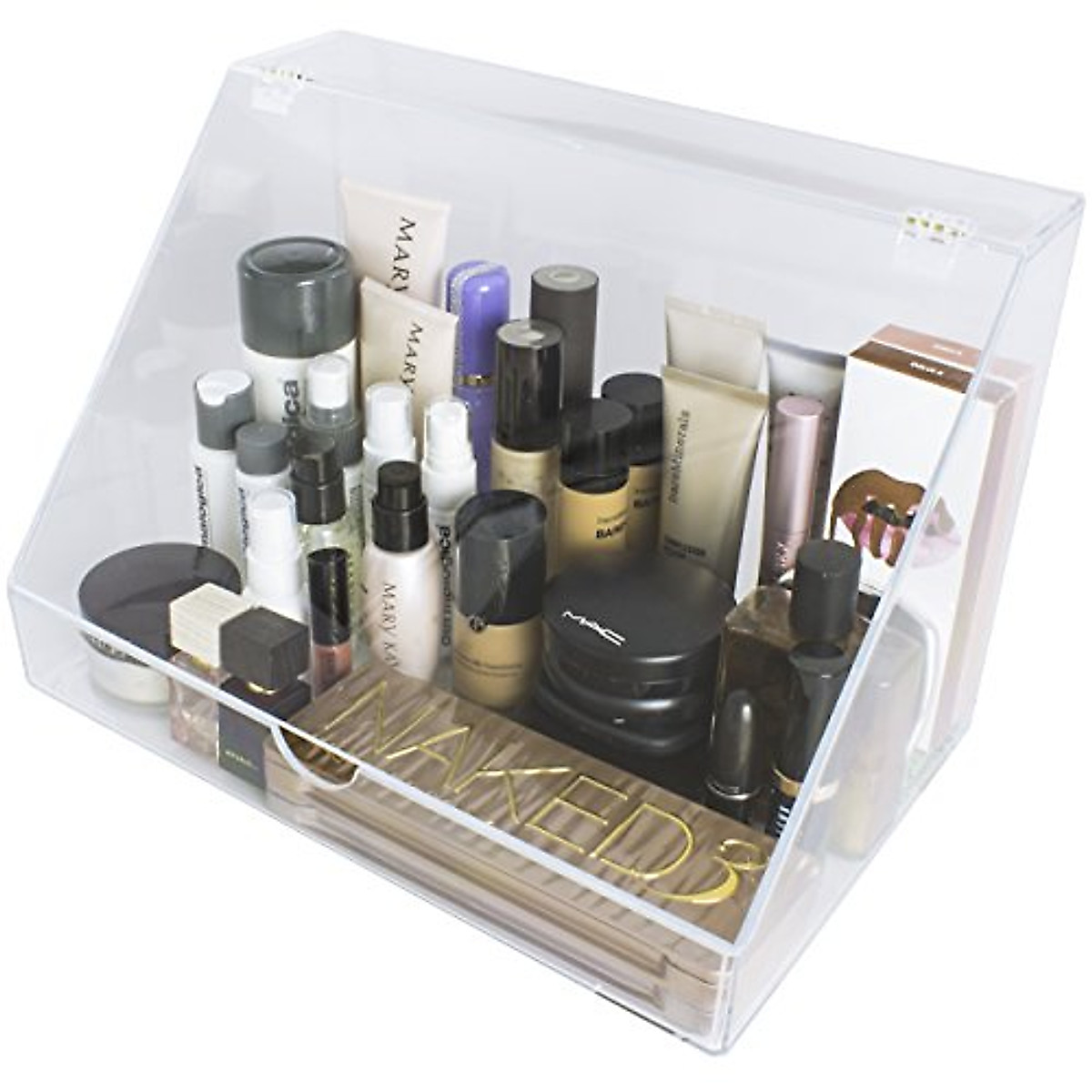 Sorbus® Acrylic Cosmetics Makeup Organizer Storage Case Palette Holder Display with Slanted Front Open Lid-Cosmetic Storage for Makeup, Brushes, Perfumes, Skincare.
