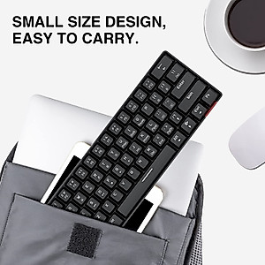 Havit 60% Mechanical Keyboard Mouse Combo, Wired 61 Keys Gaming Keyboard LED Backlit Compact Keyboard with Red Switches & 4800 DPI Programmable Gaming Mouse for Windows PC Laptop Gamers