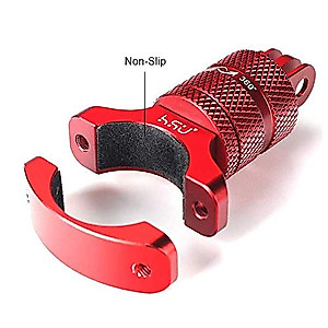 HSU Bike Handlebar Mount for Gopro Hero 12/11/10/9/8/7/6/5/4 AKASO Campark Osmo Action 3/4 and Other Action Cameras, 360 Degrees Rotary Motorcycle Mount (Red)