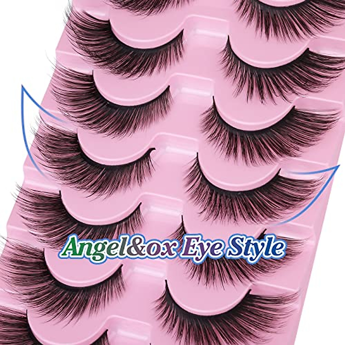 Fox Eye Lashes Fluffy Eyelashes Angel Wing Wispy False Eyelashes Like Bratz Styles L Curl Rusain Strip Lashes that Look Like Extensions Little Dramatic Lashes Pack