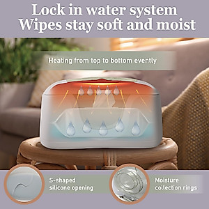 GOGO Pure Baby Wet Wipe Warmer and Wet Wipe Dispenser, Advanced Features - 4 Bright Auto Off LED Ample Lights for Nighttime Changes, Dual Heat for Baby's Comfort, Improved Design and Only at Amazon