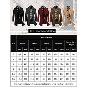 COOFANDY Mens Business Trench Pea Coats Winter Heavyweight Warm Single Breasted Coats Thick Blazer with Pockets (Grey L)