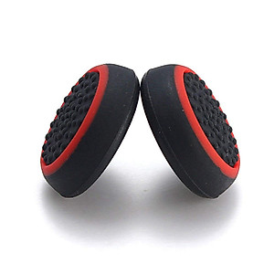 Silicone Thumb Stick Joystick Cap Analog Grip Thumbsticks Cap Cover Case for PS4 PS3 Xbox One Xbox 360 Game Controllers (Black-Red)
