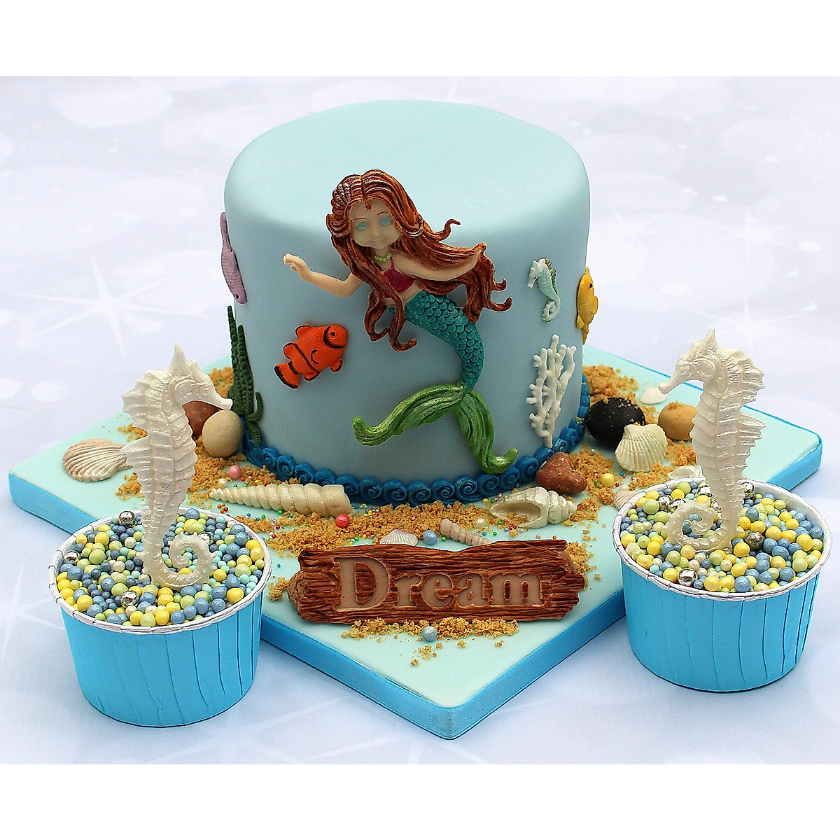 Katy Sue Mermaid Silicone Mold for Cake Decorating, Crafts, Cupcakes, Sugarcraft, Candies, Chocolate, Card Making and Clay, Food Safe Approved, Made in The UK