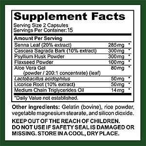 Saint Mingiano 15 Day Cleanse | Colon Detox with Natural Laxative for Constipation & Bloating. 30 Pills to Detoxify & Boost Energy | Extra-Strength Senna Leaf Supplements | Strong for Some People.