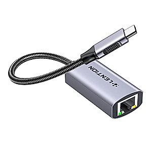LENTION USB C to Ethernet Adapter, RJ45 to Type C Gigabit Network 1000M Wired LAN Converter Compatible 2023-2016 MacBook Pro 13/15/16, New iPad Pro/Mac Air/Surface, Chromebook, More(CU604, Space Gray)