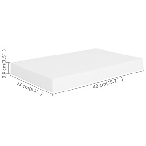 WIFESE 16x9x2 in White Floating Shelves Wall Shelves Hanging Shelves Decor Aesthetic Book Shelf for Wall with Invisible Brackets MDF Material for Bathroom Living Room and Bedroom Easy to Install