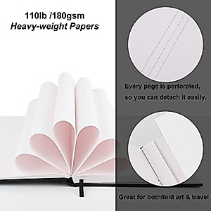 Hardcover Sketch Book 8.5 x 11, Art Sketchbook 60 Sheets/ 120 Pages, 110lb/180gsm Drawing Paper for Artists Acid Free Sketchbook for Drawing for Kids & Adults, Christmas Gift