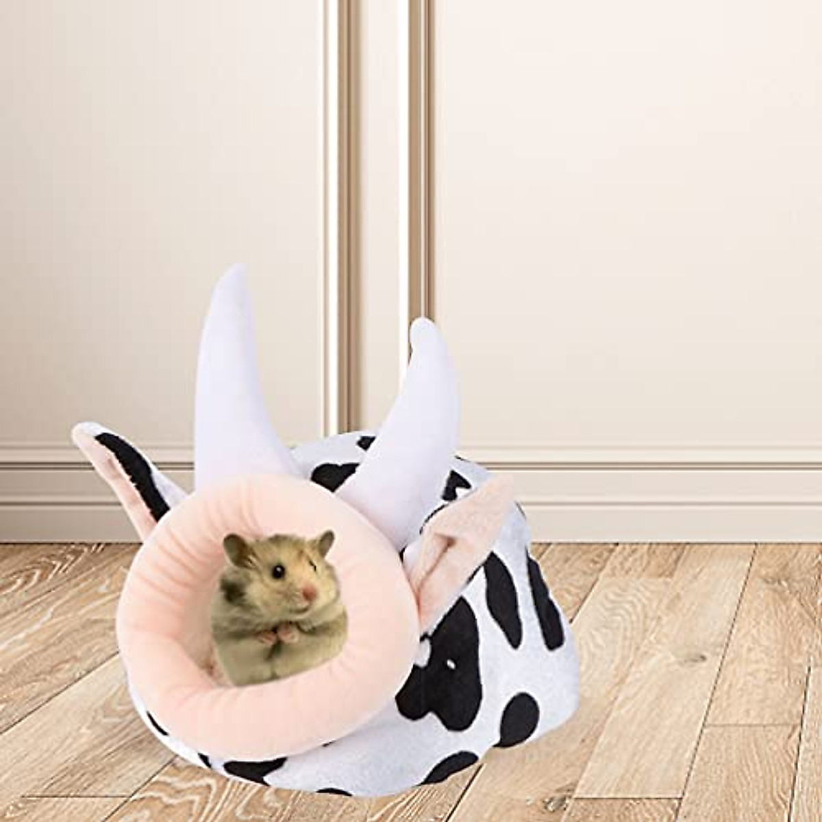 Ipetboom Guinea Pig Habitat Rat House Guinea Pig Hideout Small Animal Pet Bed Hamster Sleeping House Habitat Nest Hamster Warm Hideout Bunny Warm Bed for Small Pet Supplies Stuffed Cow