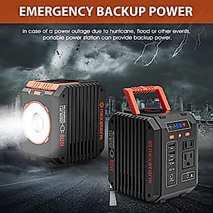 Portable Power Station, 88.8Wh Small Generator Super Quiet Backup Lithium Battery with 110V/80W AC Outlet DC USB QC3.0, Camping Light for Airplane Home CPAP Emergency Power Outage Laptop Phone Solar