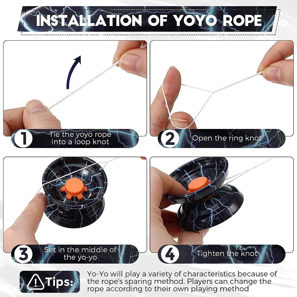 4 Pieces Yoyo Alloy Responsive Ball, Metal Yoyo String Trick Ball for Beginners, Boys, Adults Players Auto Return Technology Ball(Multi Style)